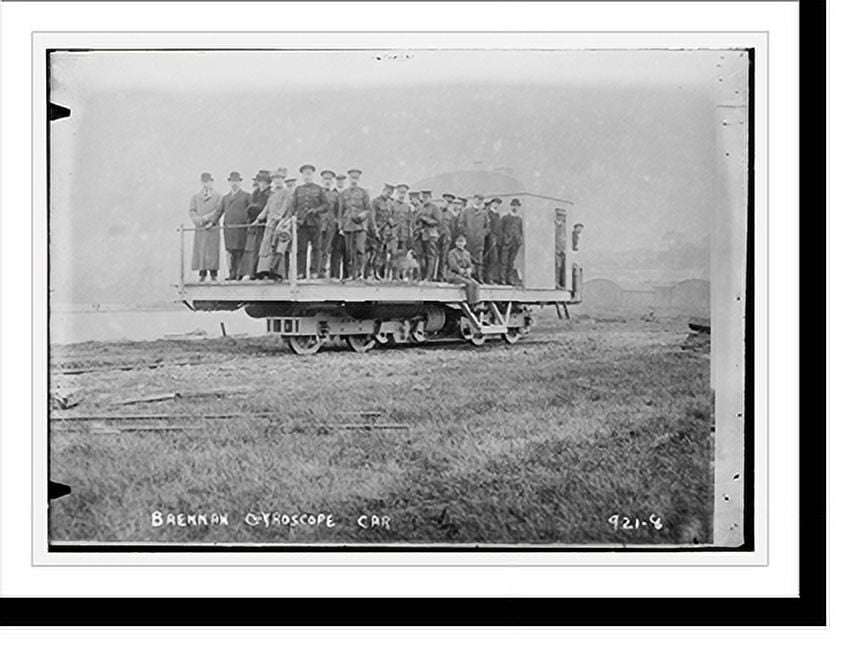 Historic Print, Men and officers on Brennan gyroscope car, 16" x 20 ...