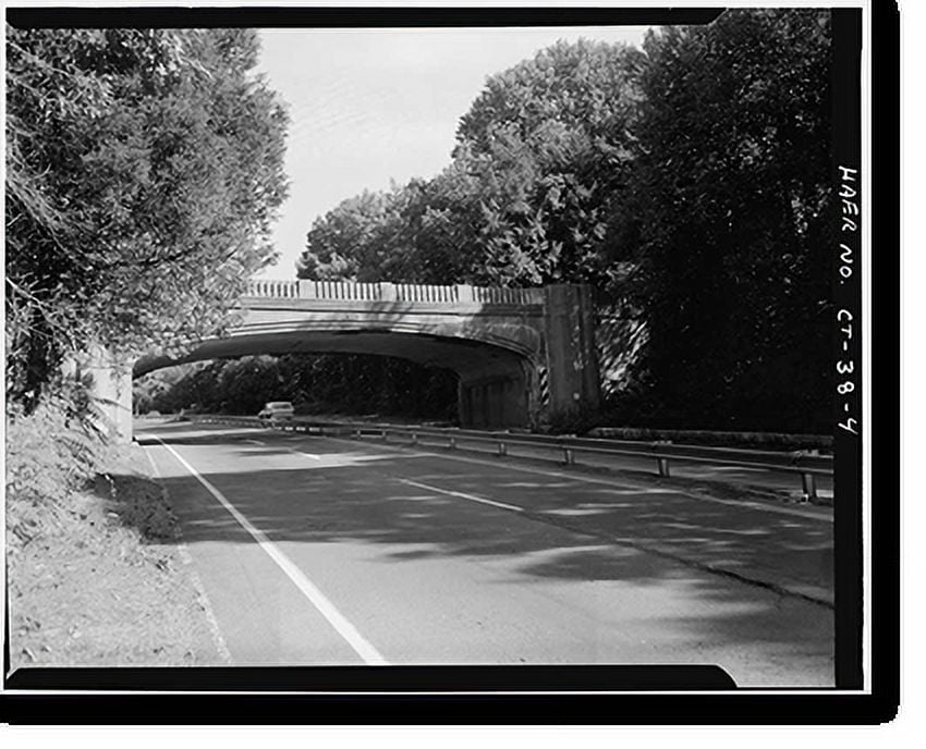 Historic Print, Merritt Parkway, Lapham Avenue Bridge, Spanning Merritt ...
