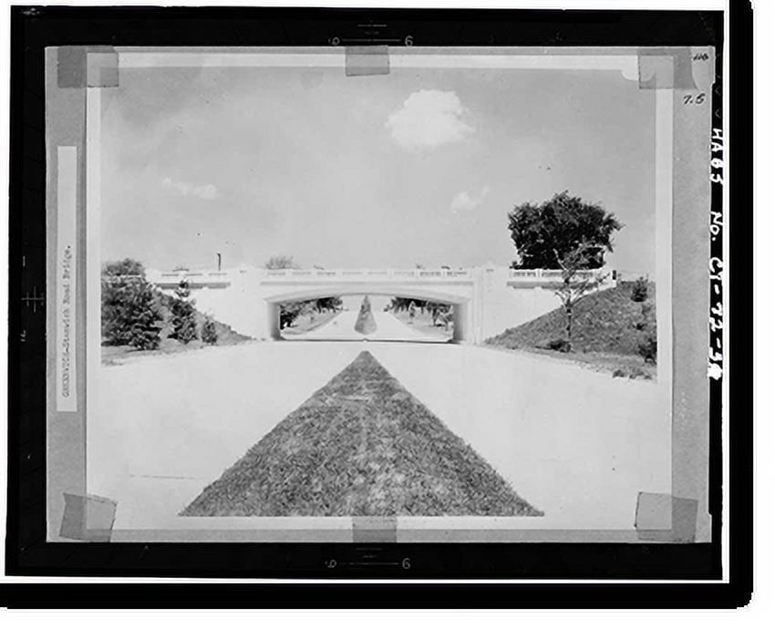 Historic Print, Merritt Parkway, Stanwich Road Bridge, Spanning Merritt ...