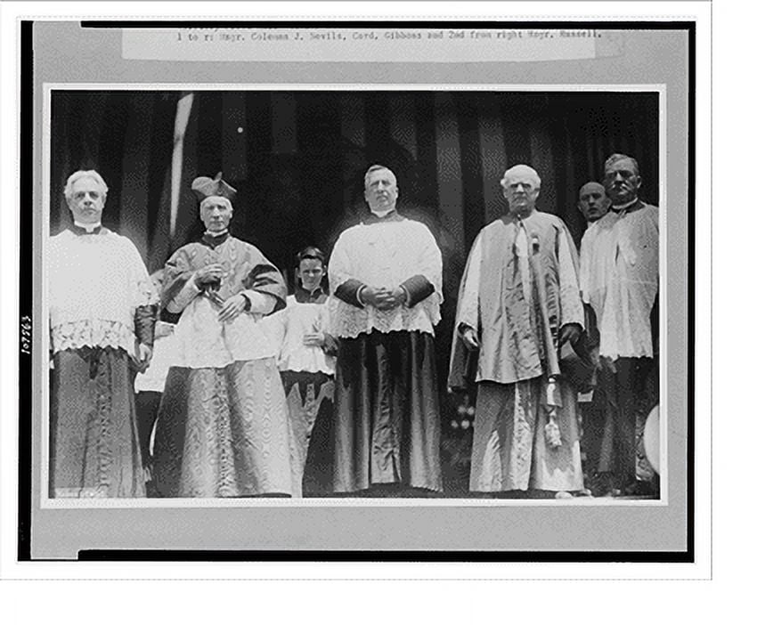 Historic Print, [Military field mass. Left to right: Msgr. Coleman J ...