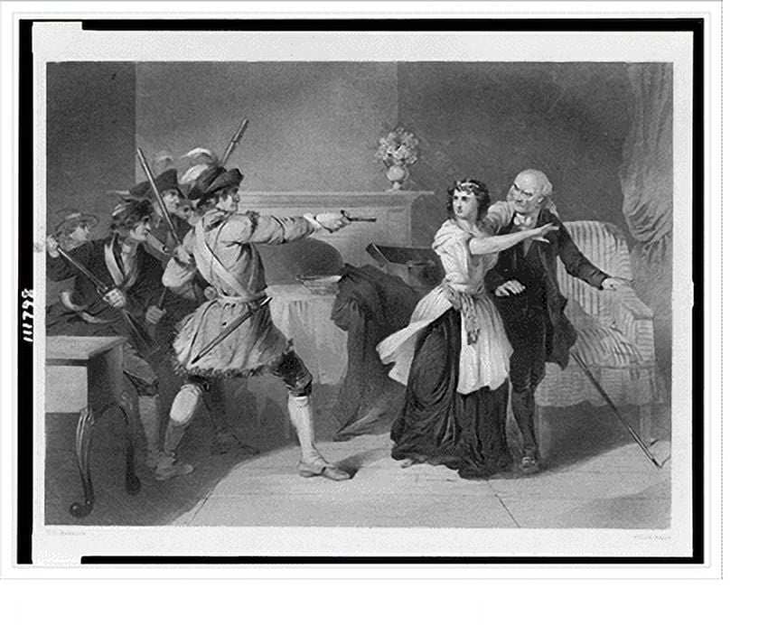 Historic Print, Miss Langston shielding her father.T.H. Matteson ...