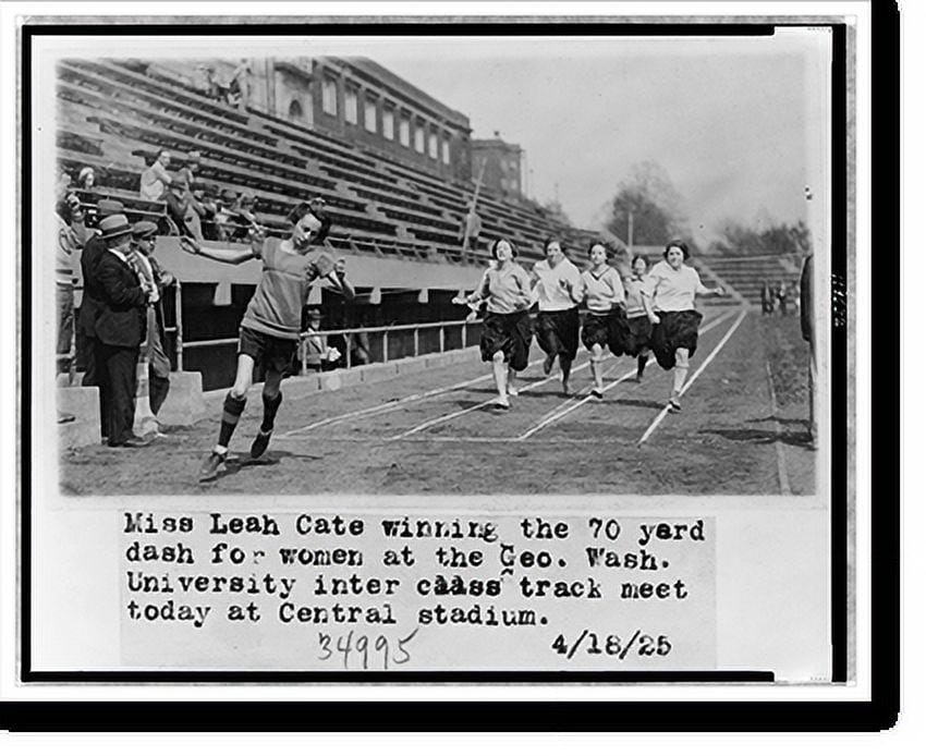 Historic Print, Miss Leah Cate winning the 70 yard dash for women at ...