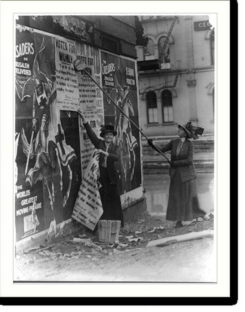 Historic Print, Miss Louise Hall with brush and Miss Susan Fitzgerald ...