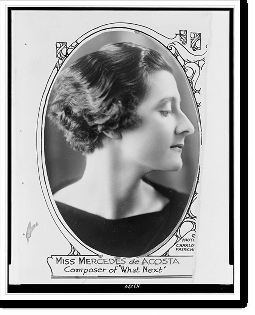 Historic Print, Miss Mercedes de Acosta, composer of What Next"", 16" x ...