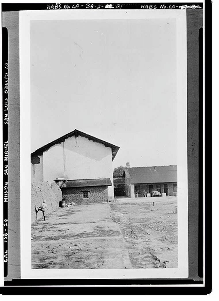 Historic Print, Mission San Miguel Arcangel, Highway 101, San Miguel ...