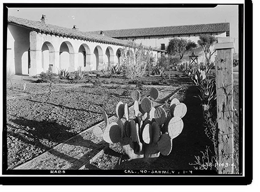 Historic Print, Mission San Miguel Arcangel, Highway 101, San Miguel ...