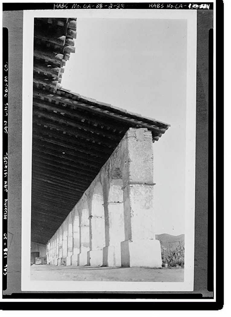 Historic Print, Mission San Miguel Arcangel, Highway 101, San Miguel ...