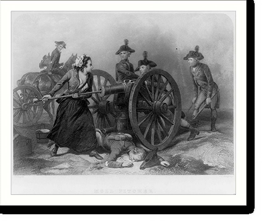 Historic Print, Molly Pitcher [i.e. Molly McCauley loading cannon at ...