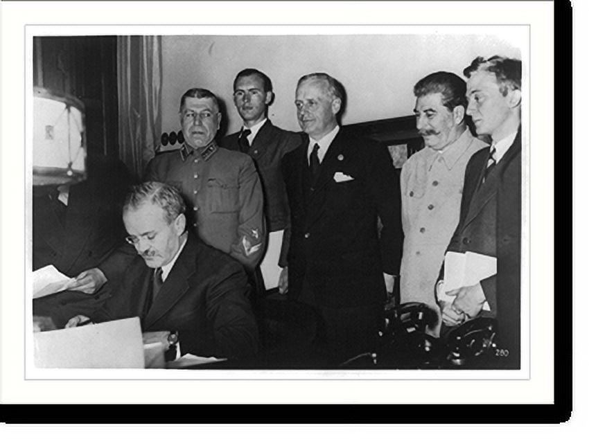 Historic Print, [Molotov signing Russo-German pact in Moskov; Stalin ...