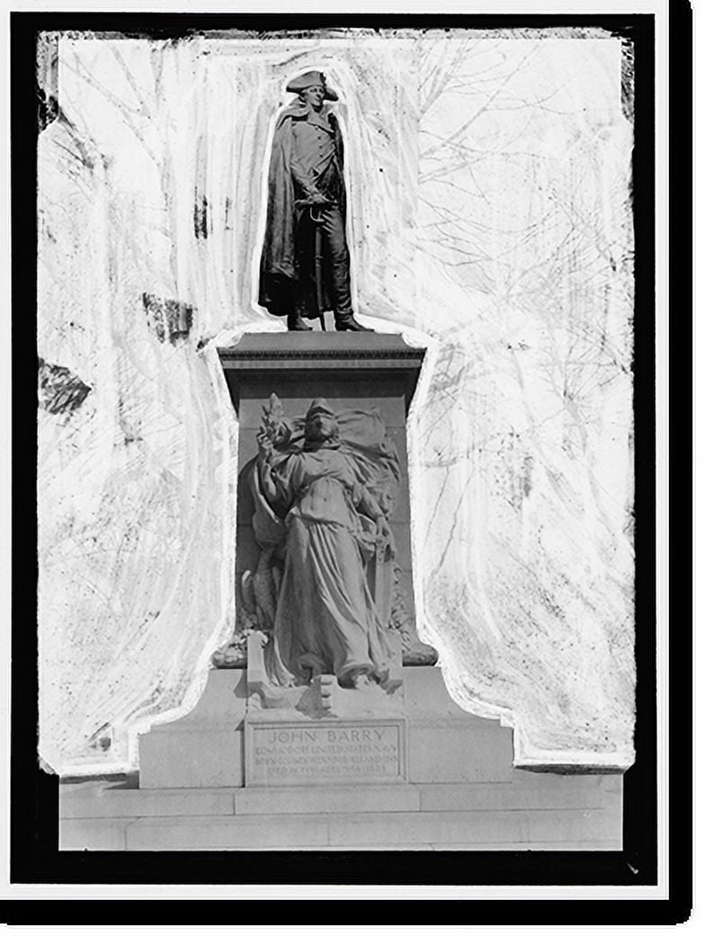 Historic Print, [Monument to John Barry, Commodore, United States Navy ...