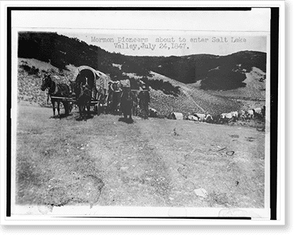 Historic Print, Mormon pioneers about to enter Salt Lake Valley, July ...
