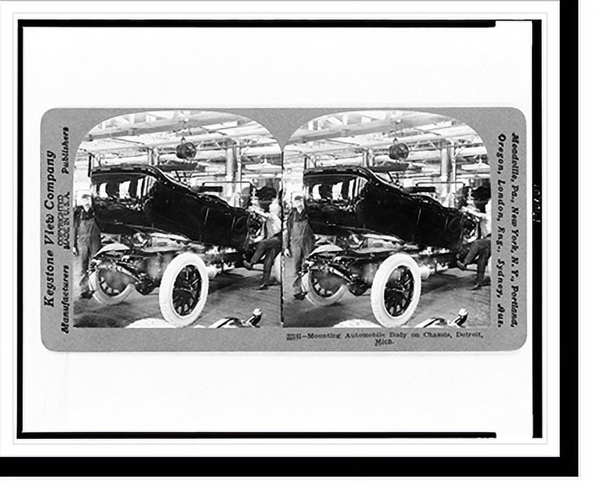 Historic Print, Mounting automobile body on chassis Detroit Mich., 18 ...
