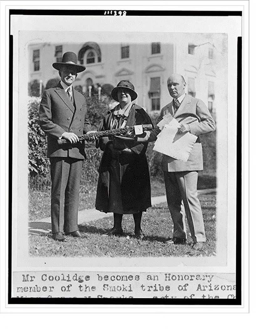 Historic Print, Mr. Coolidge becomes an honorary member of the Smoki ...