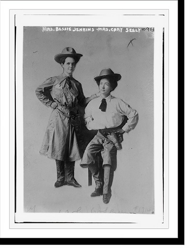 Historic Print, Mrs. Bessie Jenkins and Mrs. Cary Seely dressed up in ...