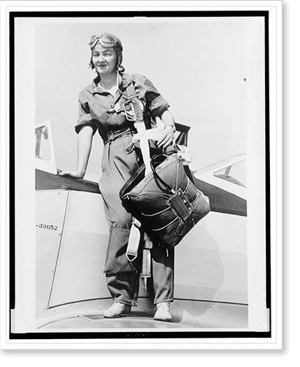 Historic Print, [Mrs. Nancy Harkness Love, full-length portrait ...