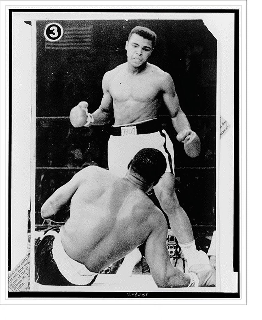 Historic Print, [Muhammad Ali standing over a fallen Sonny Liston in a ...