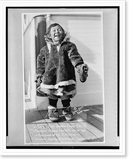 Historic Print, Mukpie - Point Barrow Eskimo girl, youngest person ...