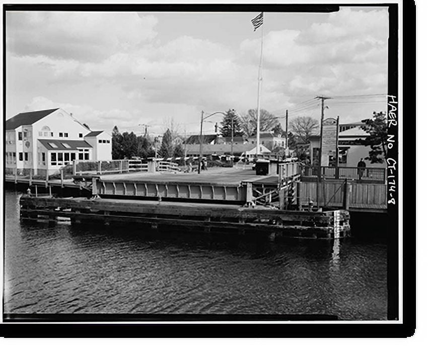 Historic Print, Mystic River Bridge, Spanning Mystic River at U.S ...