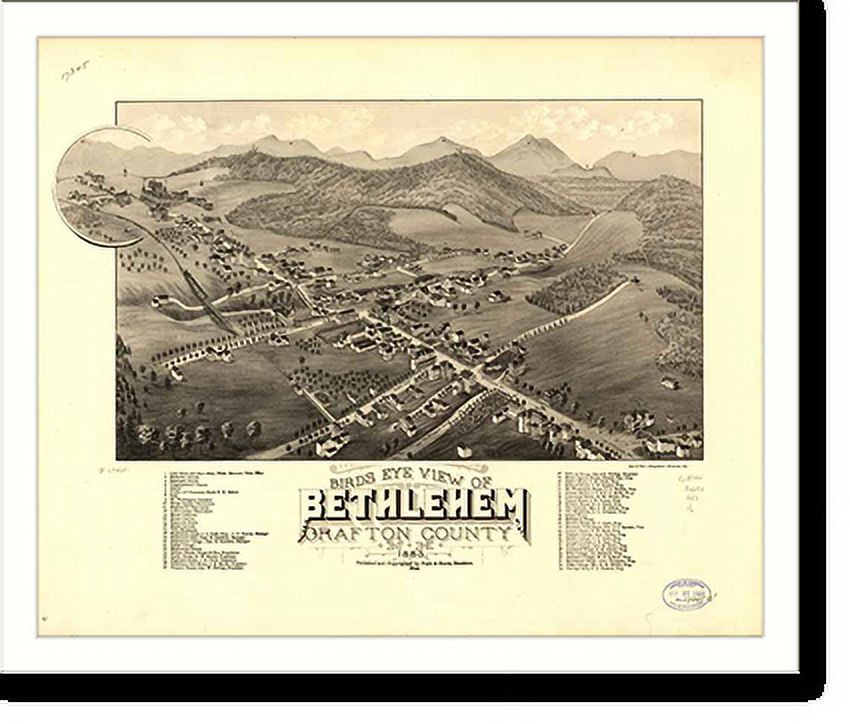 Historic Print, NH Bethlehem 1883 MAP, 18" x 24" - Walmart.com