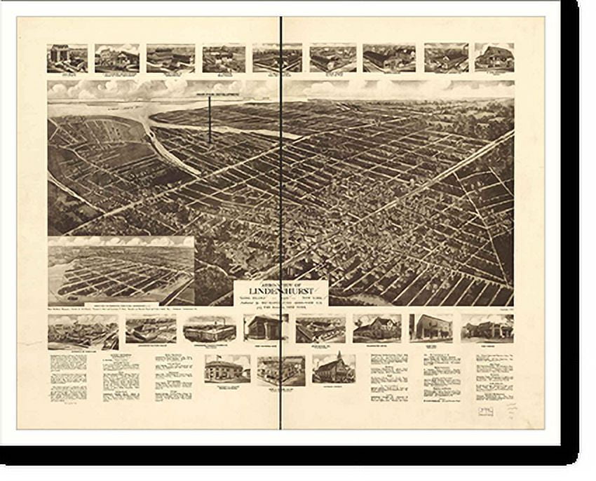Historic Print, NY Lindenhurst 1926 MAP, 16" x 20" - Walmart.com