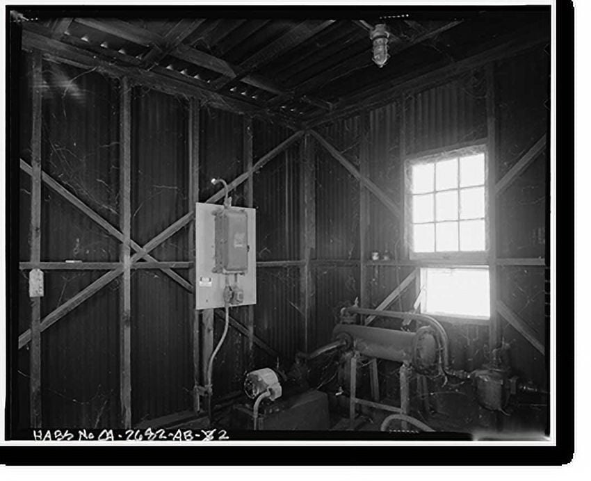 Historic Print, Naval Supply Annex Stockton, Railroad Repair Yard Shed ...