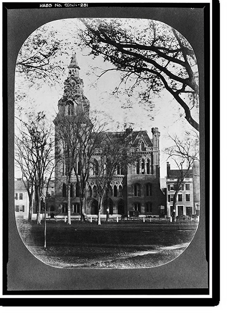 Historic Print, New Haven City Hall & Courthouse, Church Street ...