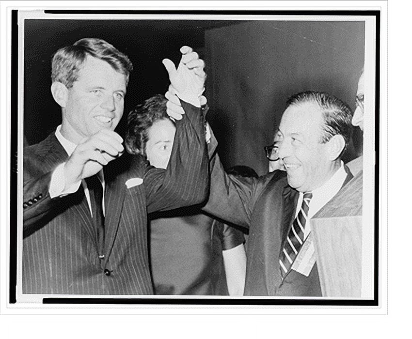 Historic Print, [New York City Mayor Robert F. Wagner raises the hand ...