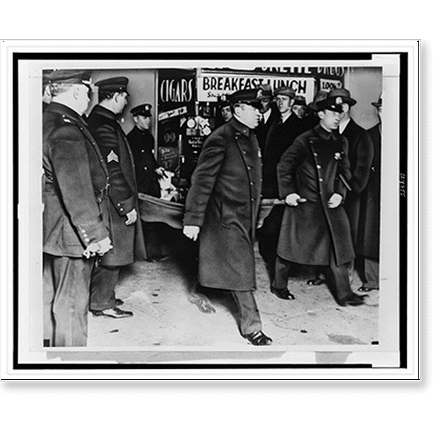Historic Print, [New York City policemen removing the body of Vincent ...