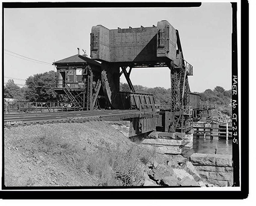 Historic Print, New York, New Haven & Hartford Railroad, Niantic Bridge ...
