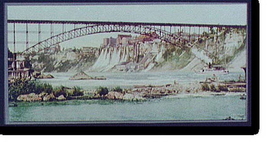 Historic Print, Niagara, mills and Grand Trunk [i.e. Upper Steel Arch ...