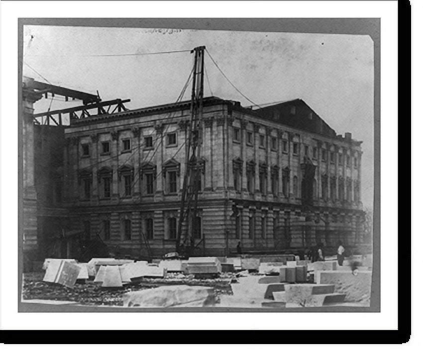 Historic Print, North wing, east front. Traversing crane for ...