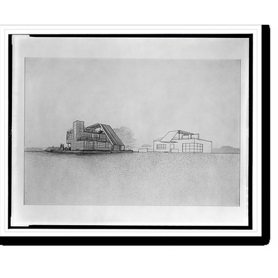 Historic Print, [Nucleus House. Exterior. Perspective projection ...