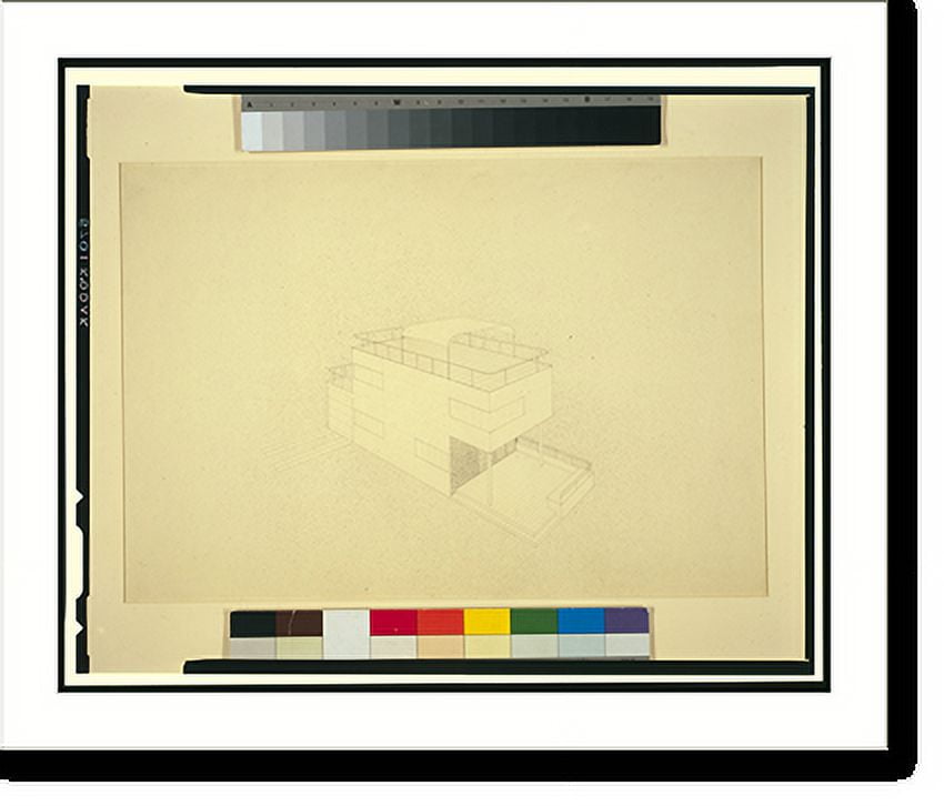 Historic Print, [Nucleus House. Exterior showing integral garage and ...