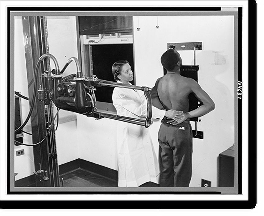 Historic Print, [Nurse placing patient in the correct position for ...