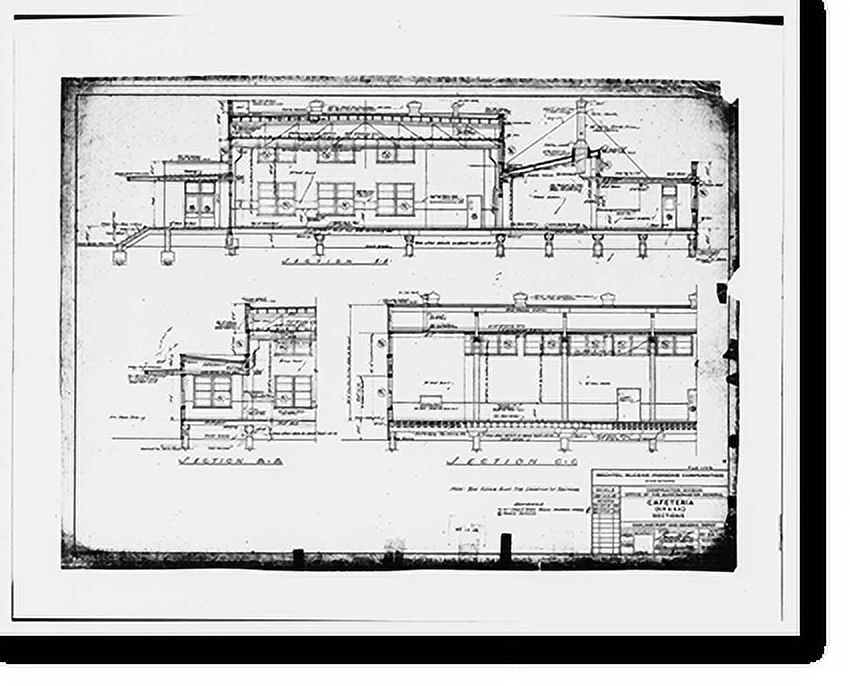 Historic Print, Oakland Army Base, Private Exchange Cafeteria, Bataan ...