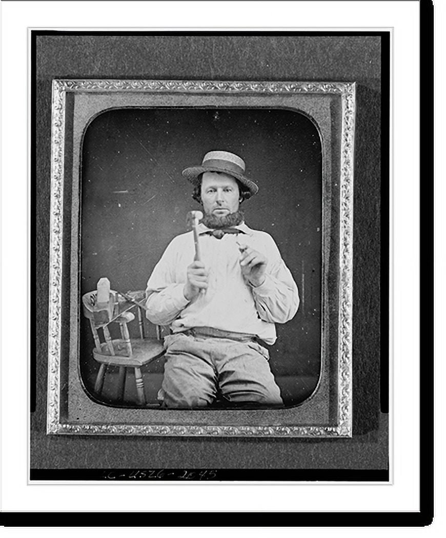 Historic Print, [Occupational portrait of a carpenter, three-quarter ...