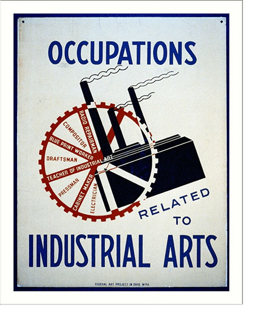 Historic Print, Occupations related to industrial arts, 16" x 20 ...