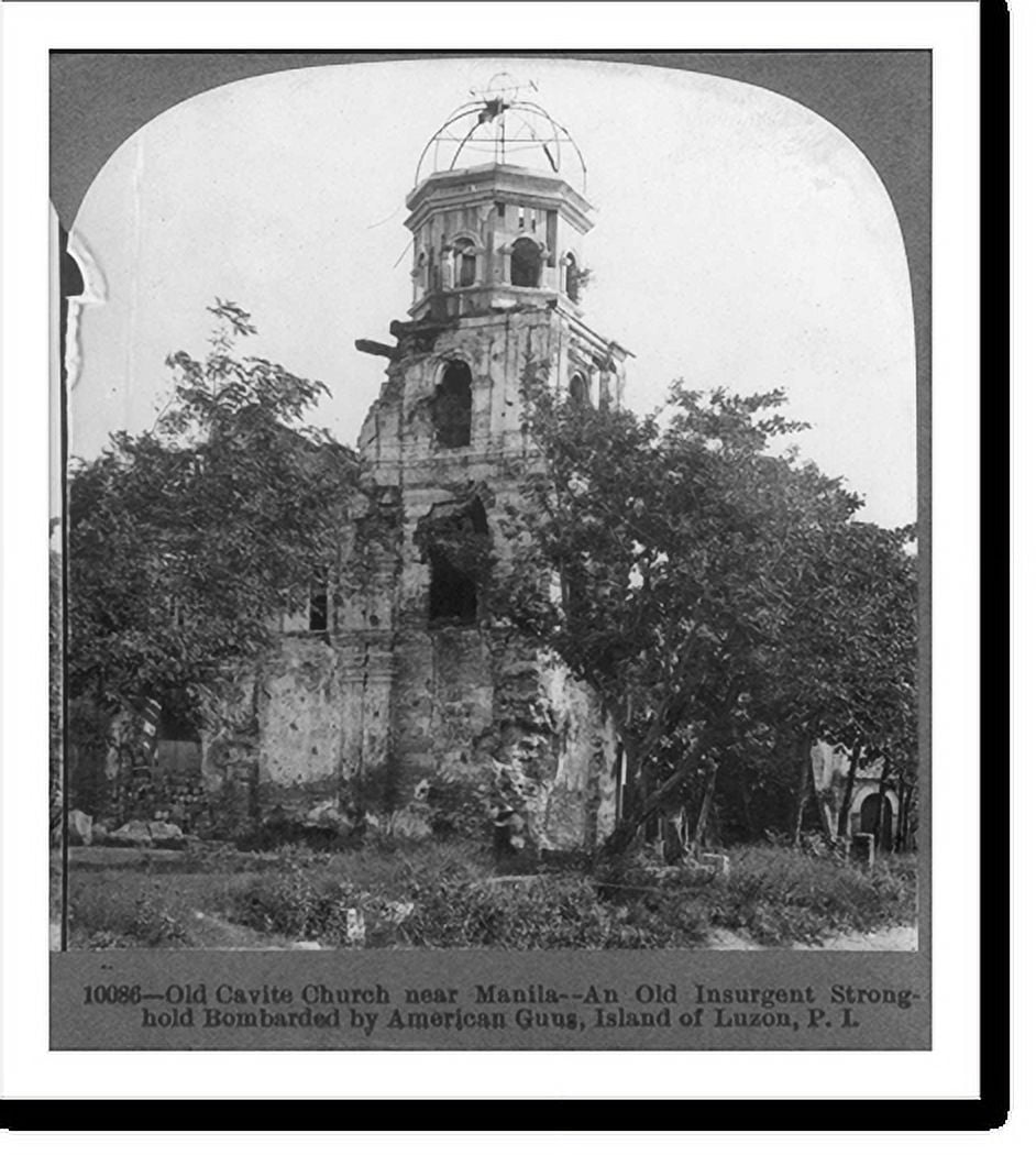 Historic Print, Old Cavite church near Manila - an old insurgent ...