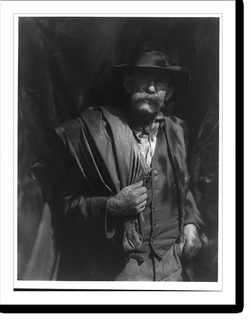 Historic Print, [Old man with coat hung over shoulder], 16" x 20 ...