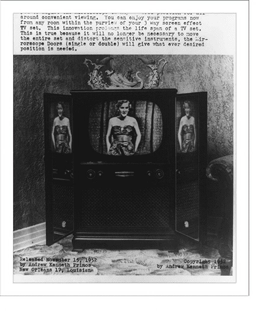 Historic Print, Oscillating mirrorscope TV cabinet doors, 16" x 20 ...