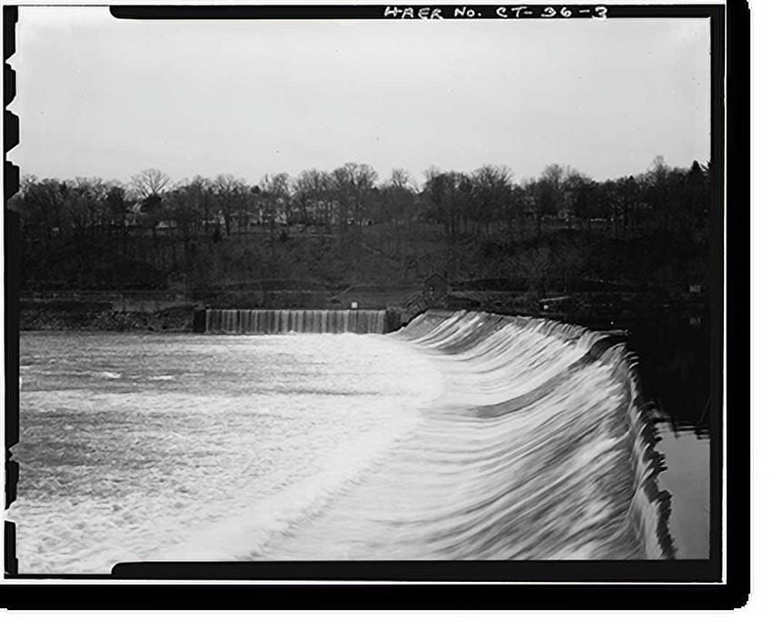 Historic Print, Ousatonic Water Power Company, Dam & Canals, CT Routes ...