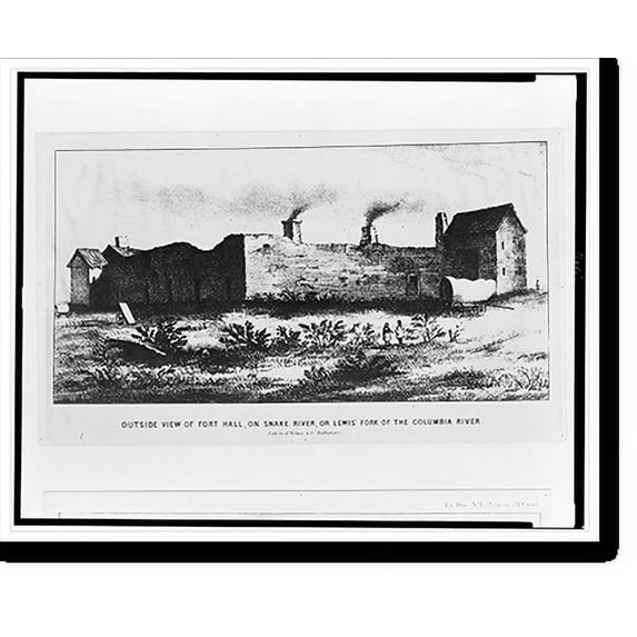 Historic Print, Outside view of Fort Hall, on Snake River, or Lewis ...