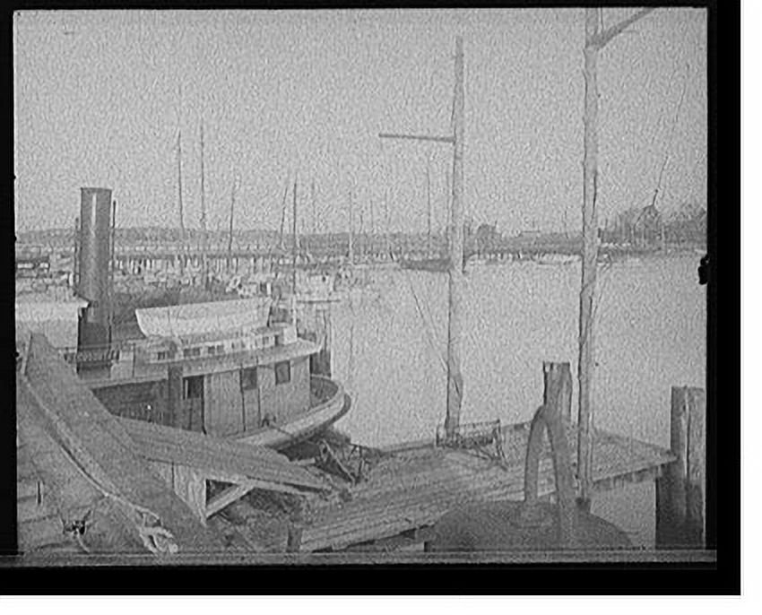 Historic Print, [Oyster steamboat Kecoughtan at landing, probably in ...