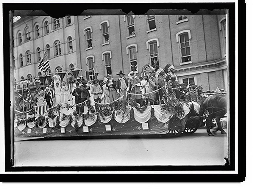 Historic Print, PREPAREDNESS PARADE, COLONIAL AND INDIAN FLOAT, 16" x ...