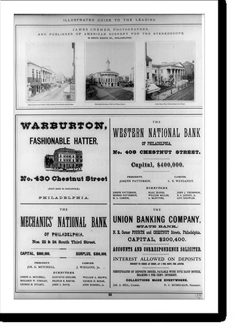 Historic Print, [Page of advertisements including three original ...