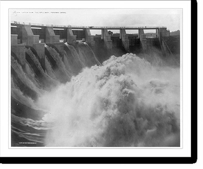 Historic Print, [Panama Canal]: Gatun Dam, the spillway, 16" x 20 ...