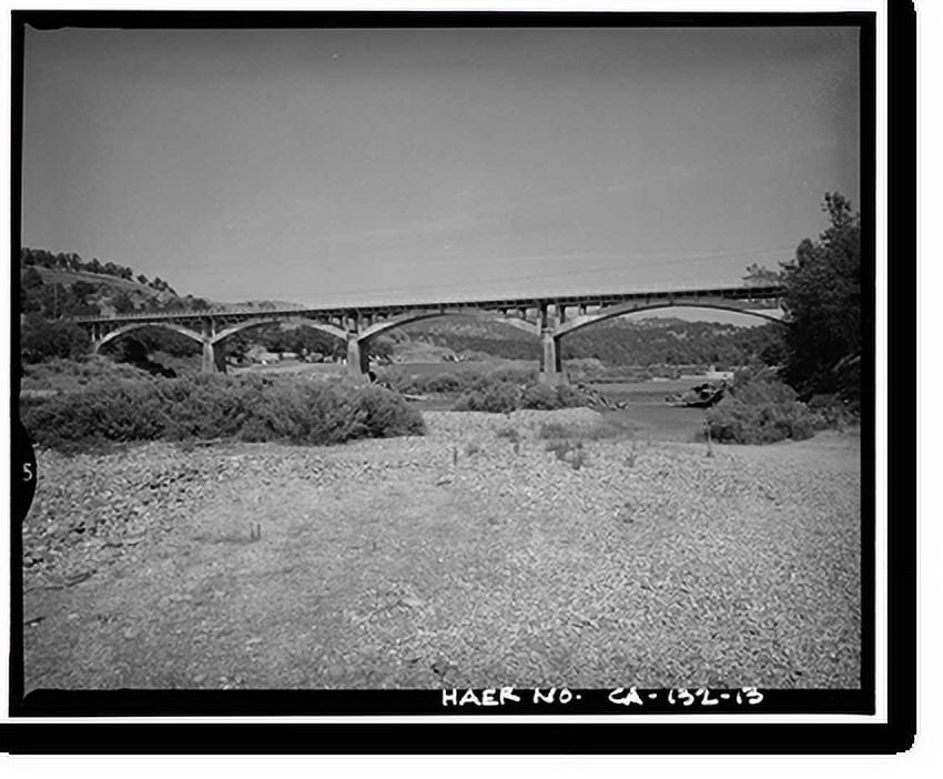 Historic Print, Parks Bar Bridge, Spanning Yuba River at State Highway ...