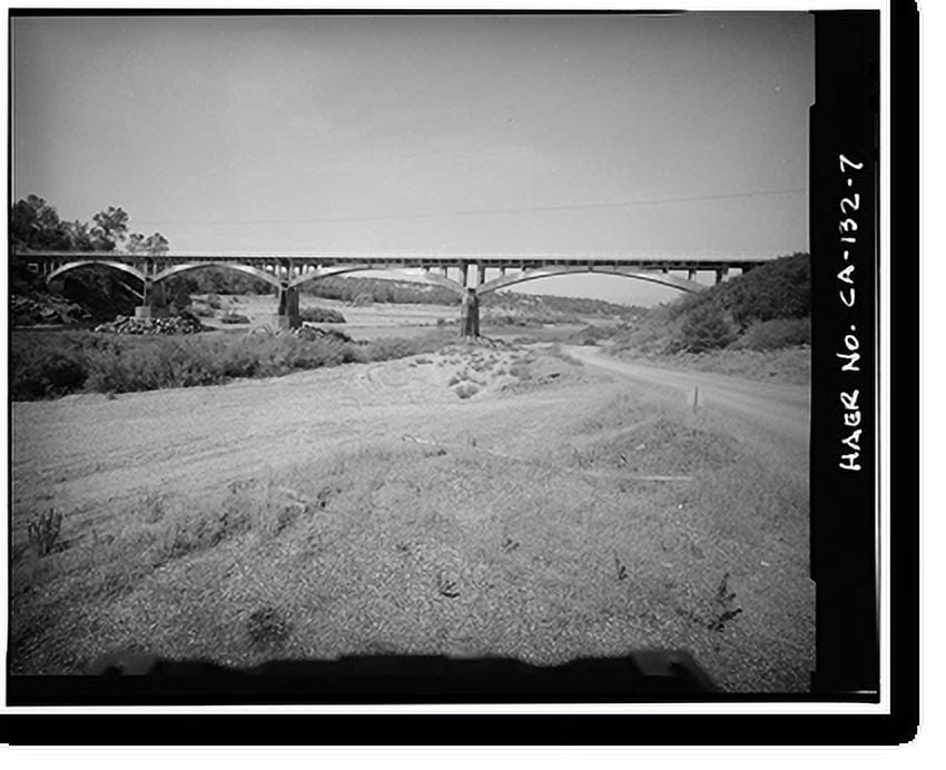 Historic Print, Parks Bar Bridge, Spanning Yuba River at State Highway ...