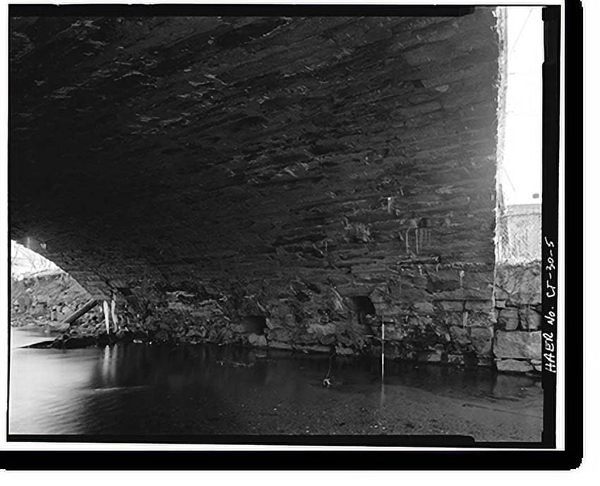 Historic Print, Patch Street Bridge, Spanning Kohanza Brook on Patch Street, Danbury, Fairfield ...