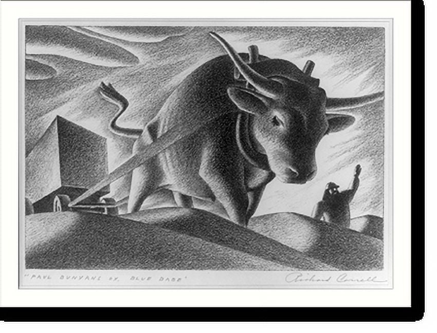Historic Print, Paul Bunyan's ox, Blue Babe"", 18" x 24" - Walmart.com